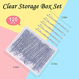 MORGLES Silver Bobby Pins for Gray Hair 120PCS 2Inches Hair Pins for Women with Box