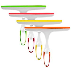 Window Cleaning Shower Glass Squeegee - 9.5Inch Small Squeegee for Shower Glass Door for Car Windshield Cleaner Tool Shower Door Window Cleaner - Mirror Cleaner Shower Squeegee for Tile with Good Grip