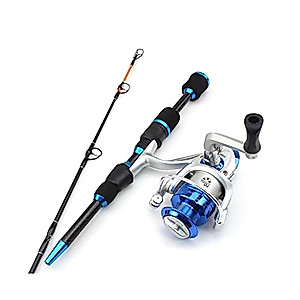 HNHYNSY Portable Fishing Pole ，Fishing Rod 65cm 75g Superhard Carbon Rod and Spinning Reel Set Winter Travel Fishing Tools (Color : A, Size : 65 cm)