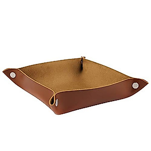 awofer Gifts for Husband&Wife, Custom Leather Valet Tray,Engraved Key Tray,Personalized Leather Catchall,Leather Desk Organizer, Gifts for Him,Her