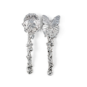 Arthur Court Designs Aluminum Metal Butterfly Salad Serving Set Garden Inspired Heavy Quality Amazing Detail 11 inch Long