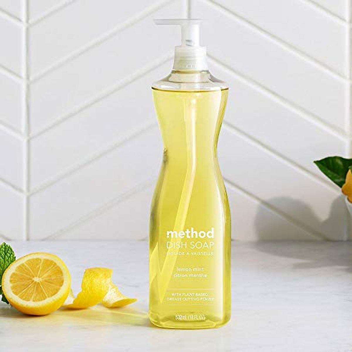 Method Gel Dish Soap Refill, Lemon Mint, Biodegradable Formula, Tough on Grease, 36 Fl Oz (Pack of 6)