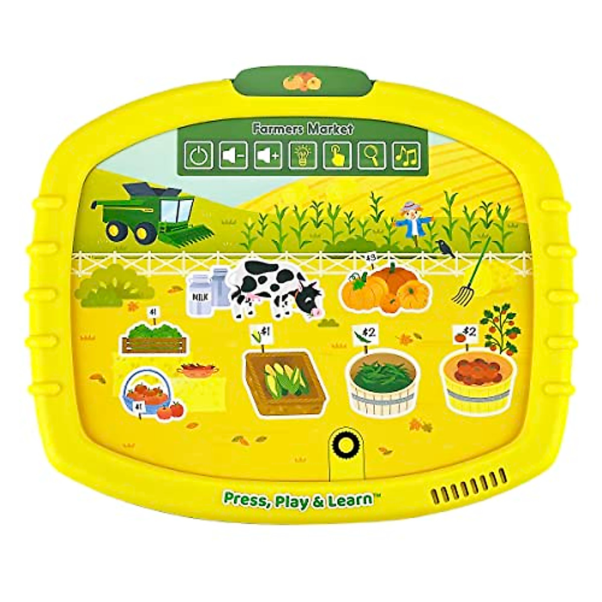 John Deere Kids Early Learning Activity Tablet - Read, Play, Press & Learn Electronic Activity Pad Reader With Removable Cards for Toddlers, ... & Answer Activity Desk (Press, Play & Learn)