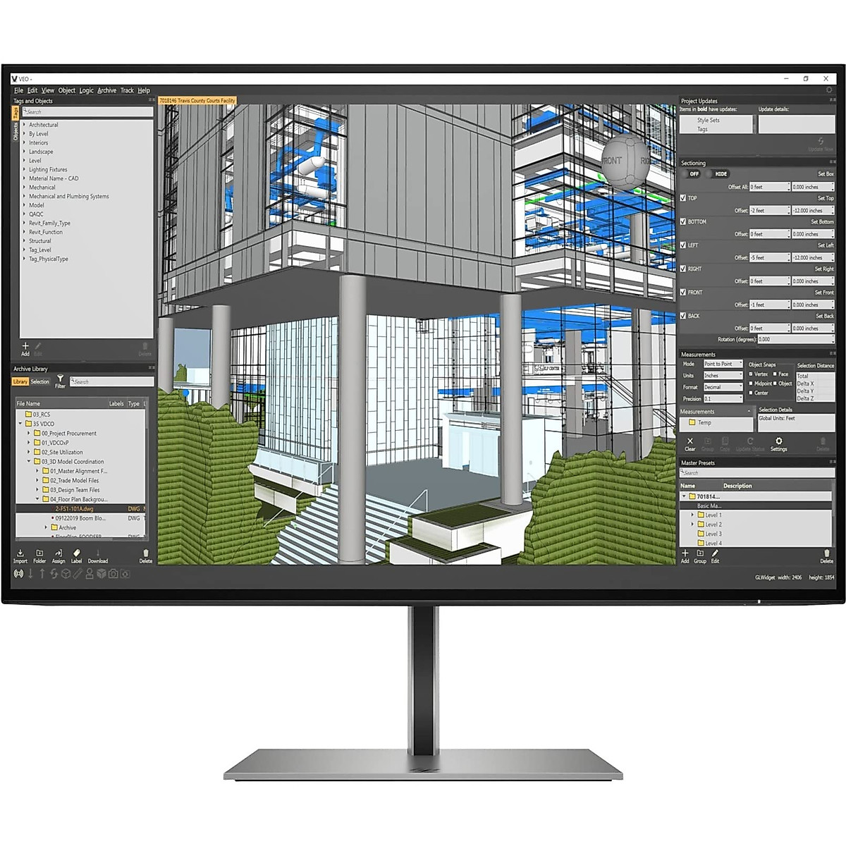 HP Z24n G3 24" WUXGA LED LCD Monitor - 16:9 - Silver