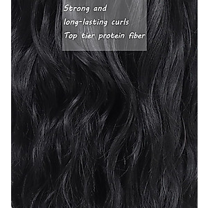 IFSUP Long Wavy Brown Hair Wig for Women 26Inch Dark Brown Curly Middle Part Wig Upgraded Synthetic Protein Fiber Wig Natural Looking Hair Replacement Wig(26'' Brown)