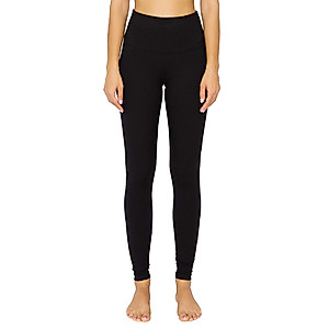 Leggings Depot Womens ActiveFlex 5" Waistband High Waisted Active Leggings Pants (Black, Large)