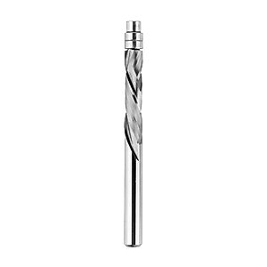 SpeTool Spiral Flush Trim Router Bit,1/4 Inch Shank 1-1/8 Inch Cutting Length Extra Long 3 Inch OVL,UP Down Compression Bit for Wood Trimming