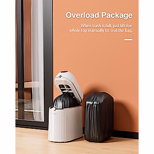 JustBeEasy Bathroom Automatic Touchless Trash Can, Self Sealing and Self Changing, Smart Motion Sensor Trash Can with Lid, 2.7 Gallon Waterproof Small Bedroom Garbage Can