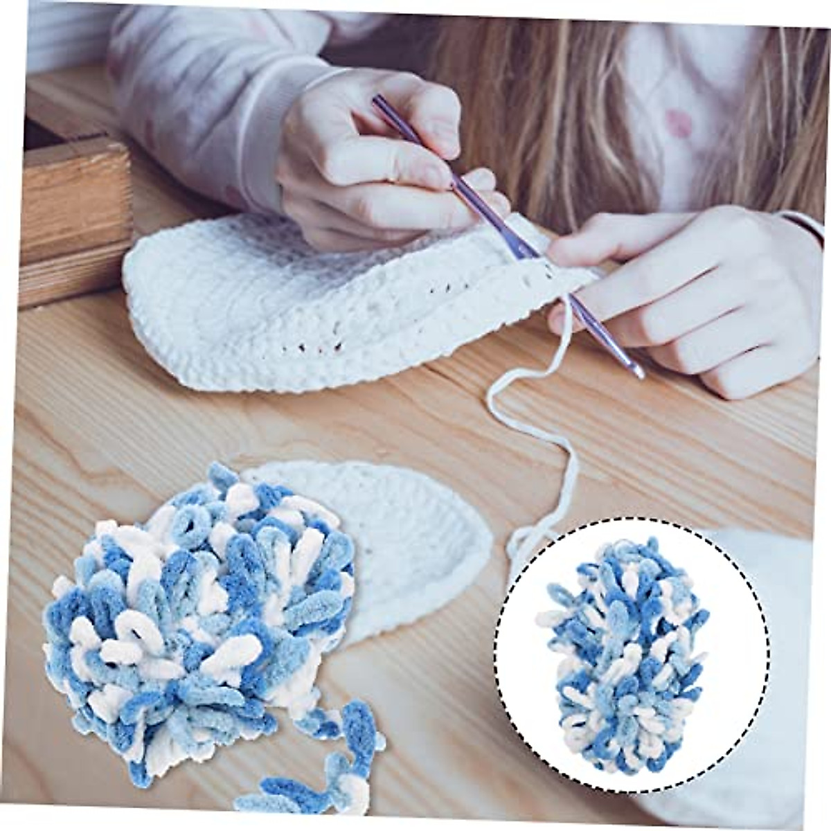 CRAFTHROU 1 Roll Polyester Loop Yarn Knitting Wool Sweater Yarn Chunky Arm Knitting Vegan Yarn Thick Wool Yarn Hand Chenille Yarn Chunky Wool Yarn Fancy Knitted Blanket 100% Polyester Fiber