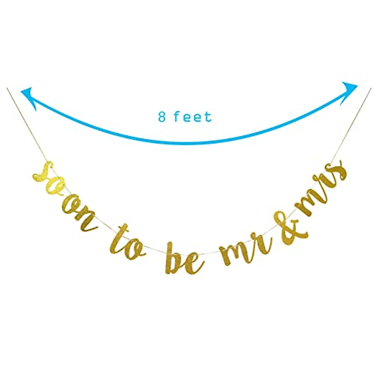 YaFeiDa Soon to Be Mr&Mrs Banner Future Mr & Mrs Banner for Engagement Bridal Shower Bride and Groom Party Decorations Pre-Strung Sign (Gold),SKA-NB018