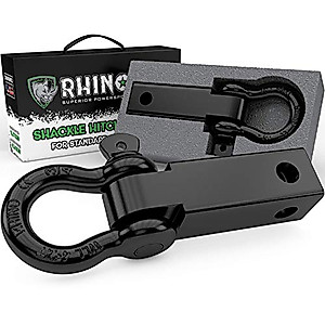 Rhino USA Shackle Hitch Receiver, Lock and Tightener Bundle - Includes Our Top Selling Recovery Shackle Hitch Plus Our Patented Hitch Lock and Anti-Rattle Hitch Tightener!