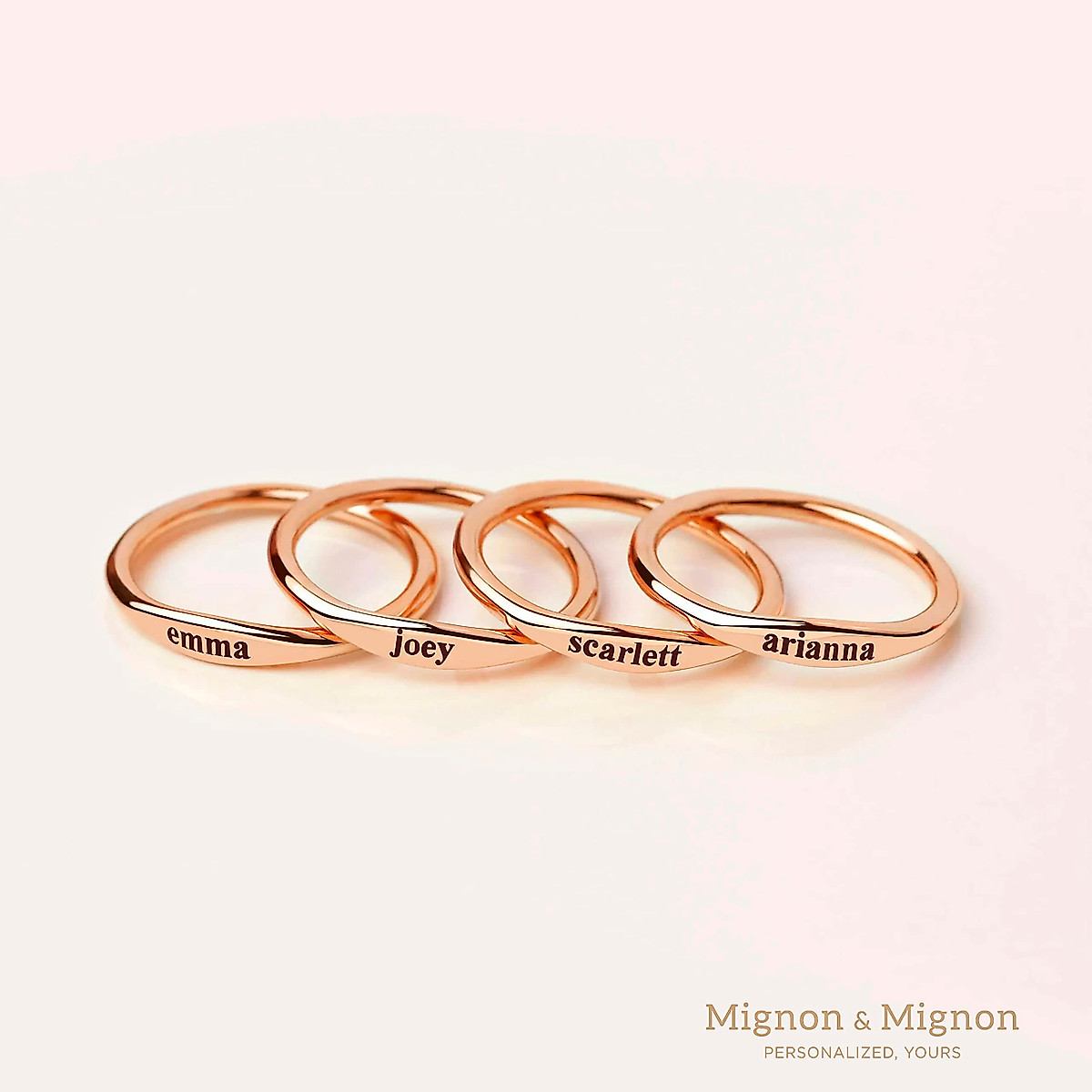 Custom Name Ring for Women Mother's Day Personalized Gift Mom Stacking Dainty Engraved Matching Friend Bridesmaids Promise Grandma - RF1-D