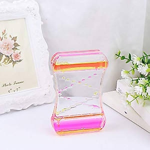FARUTA Oil Hourglass Liquid Motion Bubbler Timer Double Color Hourglass Pressure Release Toy Desktop Ornament for Christmas Birthday Gift (Color : Pink+Yellow)
