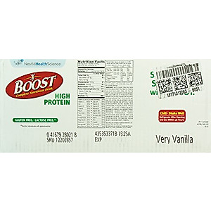 Boost High Protein Complete Nutritional Drink, Very Vanilla, 8 fl. oz., 24 Count