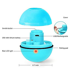 Interactive Cat Toys Ball with LED Light, 360 Degree Self Auto Rotating Intelligent Ball, Smart USB Rechargeable Spinning Cat Ball Toy,Stimulate Hunting Instinct Kitten Funny Chaser Roller Pet Toy