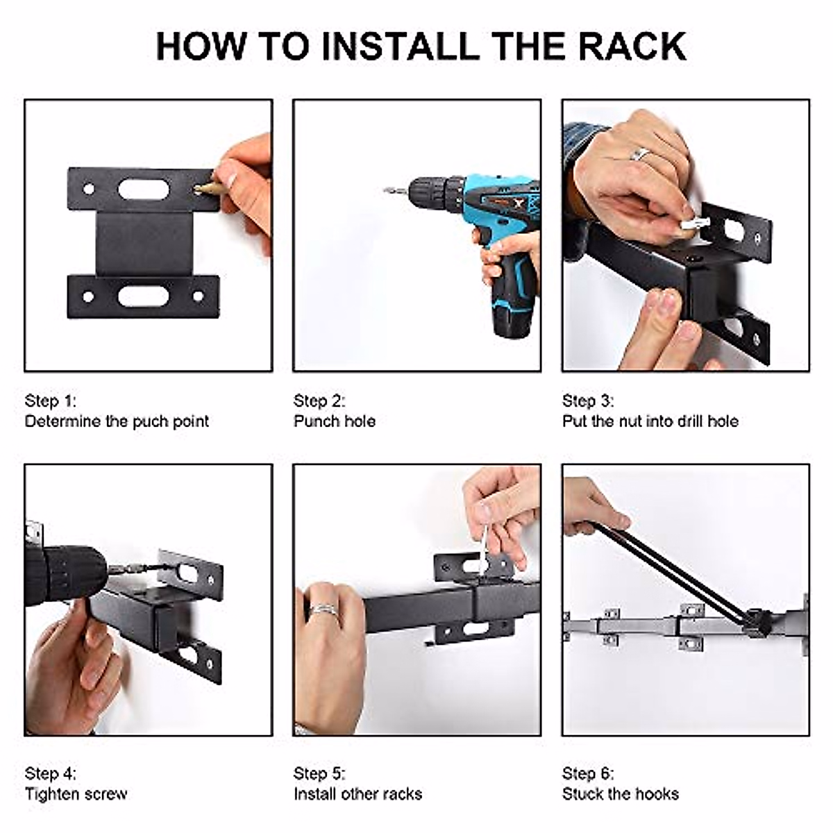 ANTOPY Ski Storage Rack for Garage Ski Storage Wall Mount Metal Ski Rack Holder Wall, Holds Up to 10 Pairs of Skis 200lbs for Garage Home Storage Organizer System Snowboard Hanger Tool Storage Racks