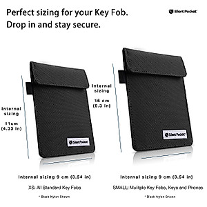 Silent Pocket Signal Blocking Car Anti Theft Device Shielding Faraday Key Fob Case Bundle (Red and Blue)