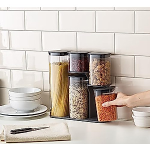 Joseph Joseph Podium Dry Food Storage Container Set with Stand, 5-piece, Gray