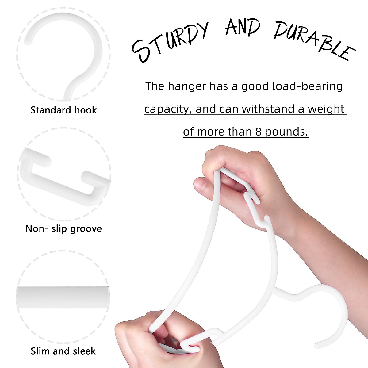 Plastic Kids Hangers Baby Hangers 60 Pack White Baby Clothes Hangers Bulk Kid Hangers Toddler Hangers Infant Hangers for Closet