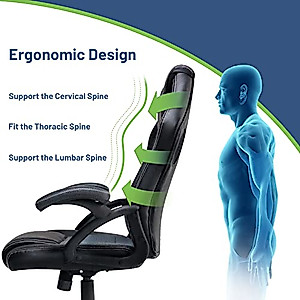 FONTOI Gaming Ergonomic Home Office Desk Swivel Computer Chair, Black