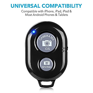 2 Pack Wireless Camera Remote Control - Wireless Remote for iPhone & Android Phones iPad iPod Tablet, Clicker for Photos & Videos - Black&Pink