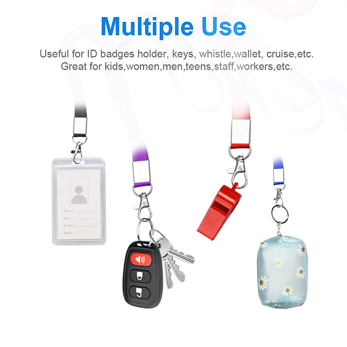 Mcyye 5 Colors Lanyards with Clip for ID Badges & Keys, Durable Neck Lanyard Strap for Teacher, Kids, Men, Women, Badge Holders for Cruise, Keys, Wallet, Phone, USB, Keychain, Cruise Lanyards, 5 PCS