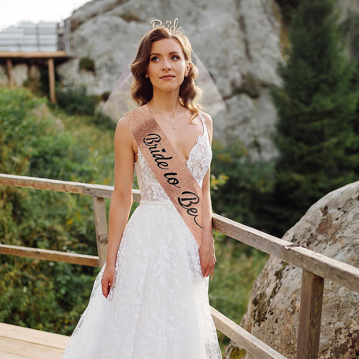 Bachelorette Party Decorations, Bridal Shower Decorations Bride to Be Balloons Rose Gold Bridal Foil Curtain Backdrop (Give Temporary Tattoos)