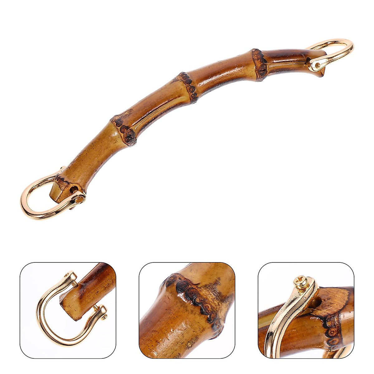 Wooden Handmade Handbag Handles U Shaped Handles Straw Bag Strap DIY Bags Accessories for Crossbody Bag Purse