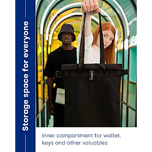 Notabag Crossbody bag (black) – All in one tote bag, handbag, fanny pack & belt bag – Innovative design made from recycled materials – Crossbody bag men and women – Versatile cross body bag