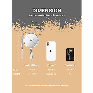 OMIRO Hand Mirror, Double-Sided Handheld Mirror 1X/3X Magnifying Mirror with Handle, Pack of 1 (Clear)