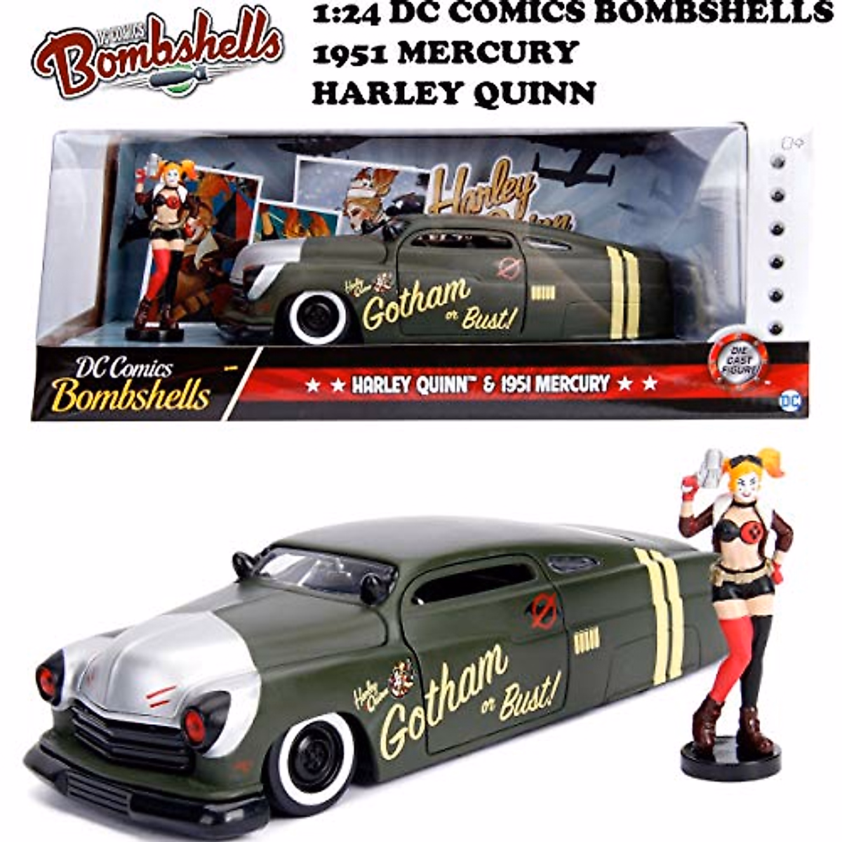 Jada Toys 1: 24 1951 Mercury W/Harley Quinn Figure, Green