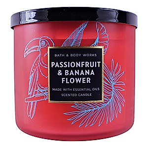 White Barn Bath and Body Works Passionfruit and Banana Flower 3 Wick Scented Candle 14.5 Ounce