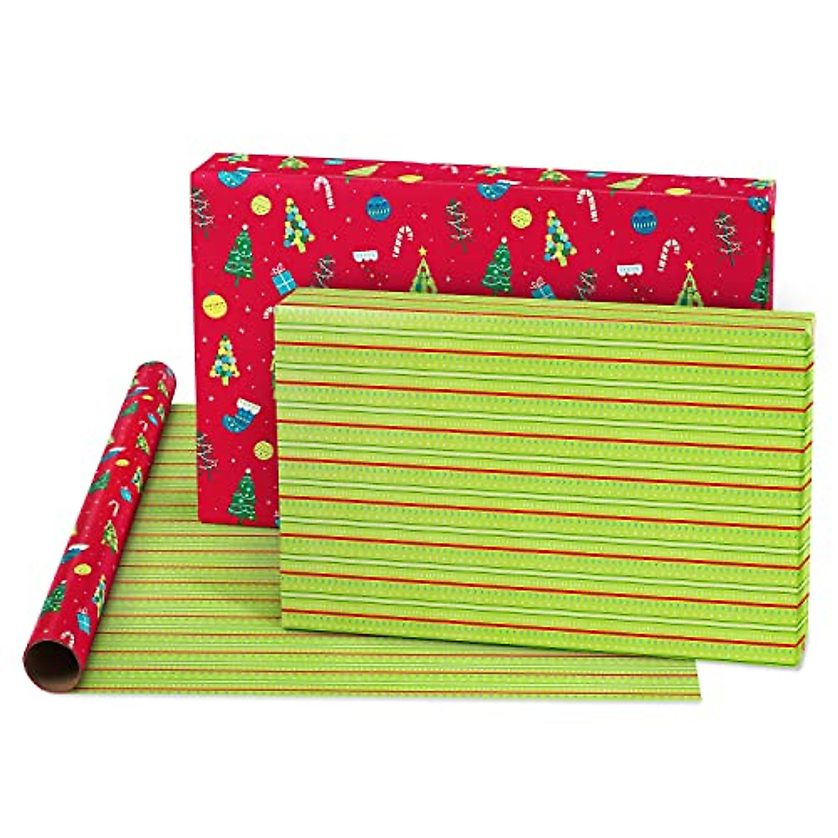Papyrus Disney Wrapping Paper Bundle for Kids, Mickey Mouse and Christmas Decorations (2 Rolls, 60 sq. ft.)