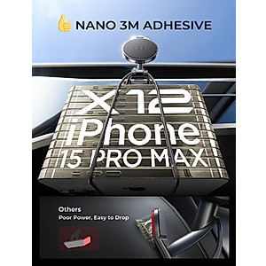 LISEN for MagSafe Car Mount & Strongest Magnetic Car Mount 360° Rotatable Dash Cell Phone Holder Car