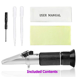 LABO Refractometer with ATC Wine Brewing Dual Reading BRIX 0-40% Alcohol 0-25%