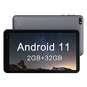 7 inch Tablet, Android 11, 2GB RAM 32GB ROM, Quad-Core Processor, Dual Camera, WiFi, Bluetooth, 128GB Expand, Google Play GMS Certified