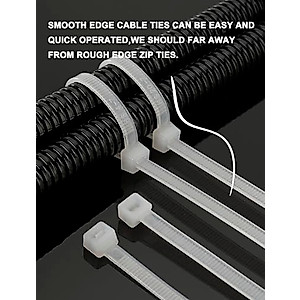HS Plastic Zip Wire Ties Black Nylon Cable Zip Ties for Fencing Travel Outdoor Purpose, Cable Ties 14 Inch 50 LBS UV Resistant 500 Pieces