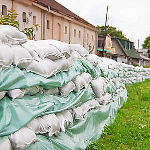 200 Pcs Empty Sandbags Heavy Duty Sand Bags with Ties Woven Polypropylene Sand Bags Bulk Sand Bag for Flooding 16 x 26 Inches Sandbag Flood Protection for Emergency Hurricane Season Supplies (White)