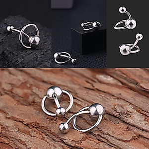 CrazyPiercing Door Knocker Stainless Steel Reverse Bar Belly Button Ring Piercing Navel Ring 14G 1/2" (10mm)