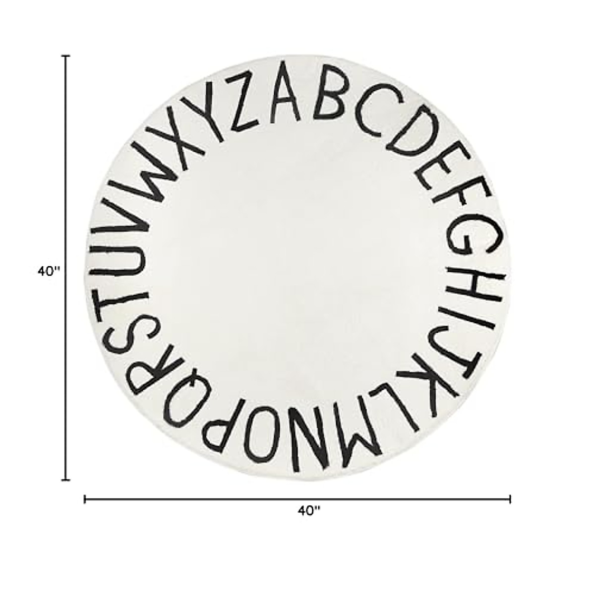 Topotdor Round Kids Play Rug Alphabet Nursery Area Rug Extra Large Soft Crawling Play Mat for Children Toddlers Bedroom (40 inch, Beige)