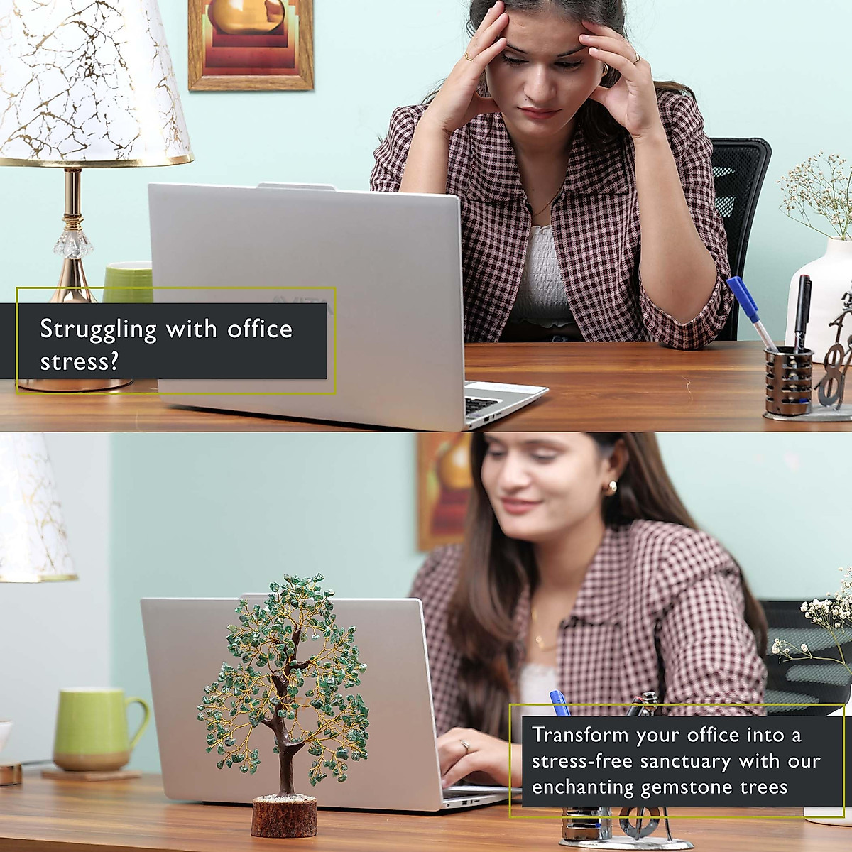 FASHIONZAADI Aventurine Crystals, Crystal Tree of Life, Gemstone Tree, Feng Shui Money Tree, Chakra Crystals, Energy Crystals, Gem Tree, Chakra Decor, Reiki Gifts