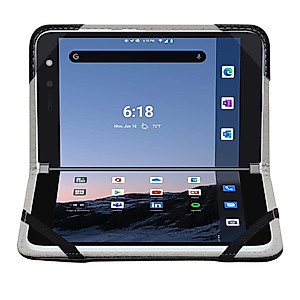 LiuShan Compatible with Microsoft Surface Duo case,PU Leather Slim Folding Stand Cover for Microsoft Surface Duo (Not fit Surface Duo 2) Tablet,Black