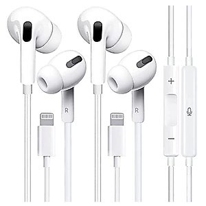 2 Pack iPhone Earbuds Wired Lightning Headphones [Apple MFi Certified] Built-in Microphone & Volume Control in-Ear Stereo Headset Compatible with iPhone 14/13/12/11 Pro Max/Xs Max/X/XR/7/8Plus-All iOS