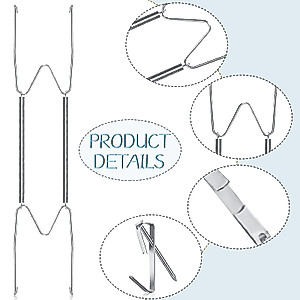 Hotop 12 Pieces Plate Hangers 6, 8, 10 Inches Wall Invisible Plate Hangers Stainless Decorative Wire Plate Hangers with 12 Pieces Hangers Hook with Nails for Decorative Plates (Silver)