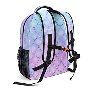 Gymnastic Mermaid Scale Personalized School Backpack Bags Kids Backpack for Teen Boys Girls Travel Backpack