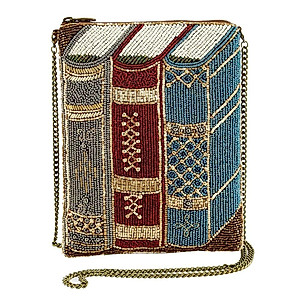 Mary Frances Beaded Books Mini Crossbody Handbag, Multi