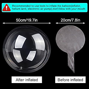 LED Light Up Balloons,10 Pcs 20'' Clear Bobo Balloons with String Lights Battery Operated LED Balloons Light Up Balloons for Party Glow Bubble Balloons for Christmas Wedding Valentines Day Halloween