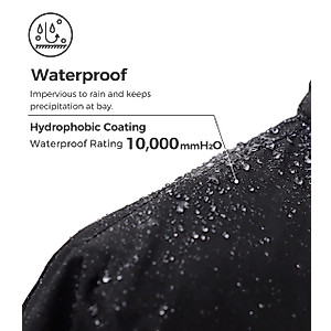 wantdo Men's Winter Hooded Ski Jacket Coat Waterproof Snowboard Jacket Black XL