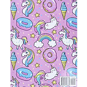 Sketchbook: Cute Unicorn Kawaii Sketchbook for Girls with 100+ Pages of 8.5"x11" Blank Paper for Drawing, Doodling or Learning to Draw (Sketch Books for Kids)