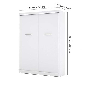 Bestar Nebula 65W Queen Murphy Bed in White